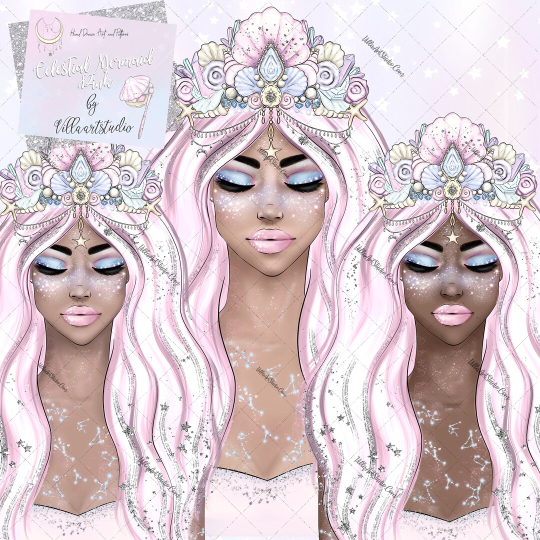 Pink Celestial Mermaid, Fashion Girl, Celestial Mermaid, Whimsical ...