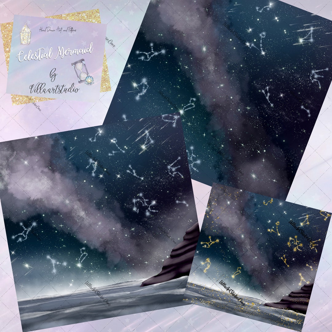 Celestial Mermaid Scenes, Starry Night Sky, Celestial Mermaid ...