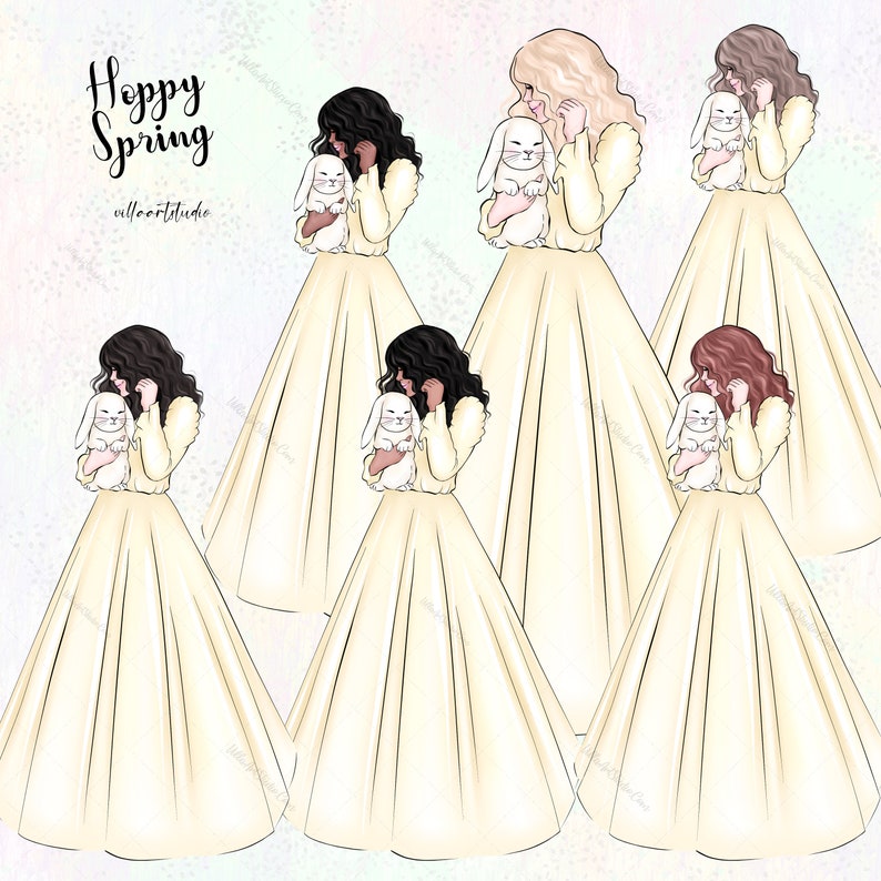 Hoppy Spring Clipart Spring Clipart Floral Clipart EASTER - Etsy