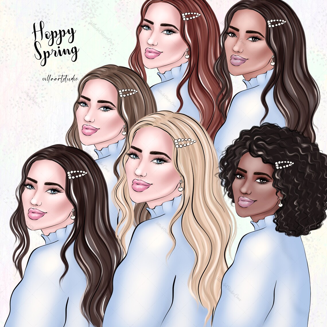 Hoppy Spring Clipart Spring Clipart Floral Clipart EASTER | Etsy