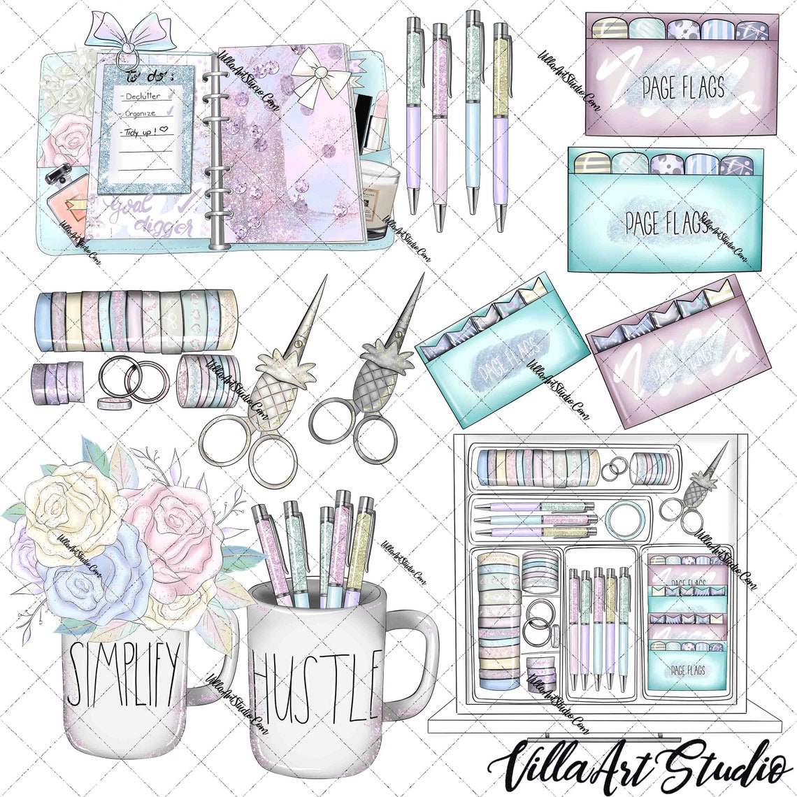 House Cleaning Clipart Hand Drawn Clipart Declutter Tidying | Etsy