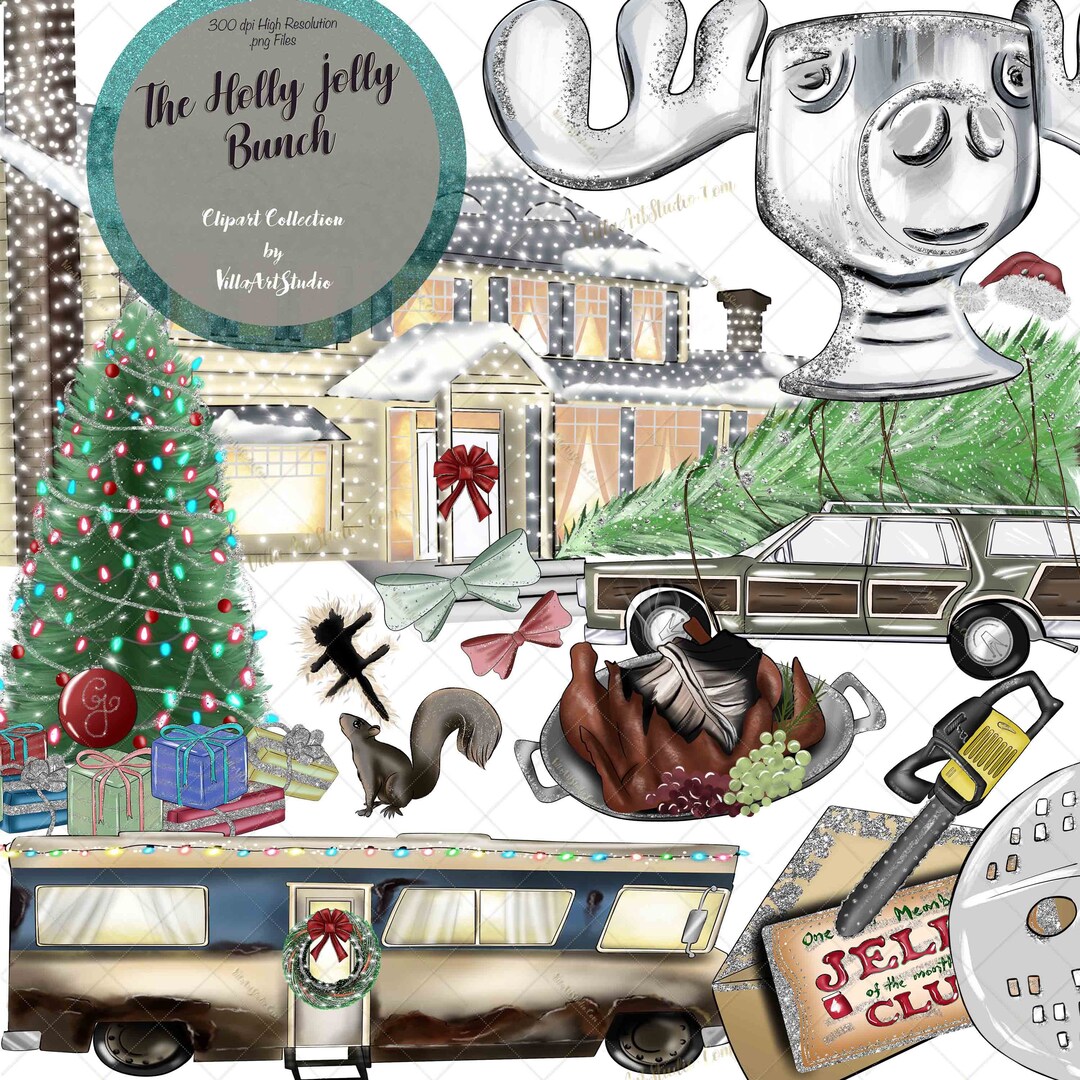 The Holly Jolly Bunch Clipart Collection, Christmas Clipart, Winter ...