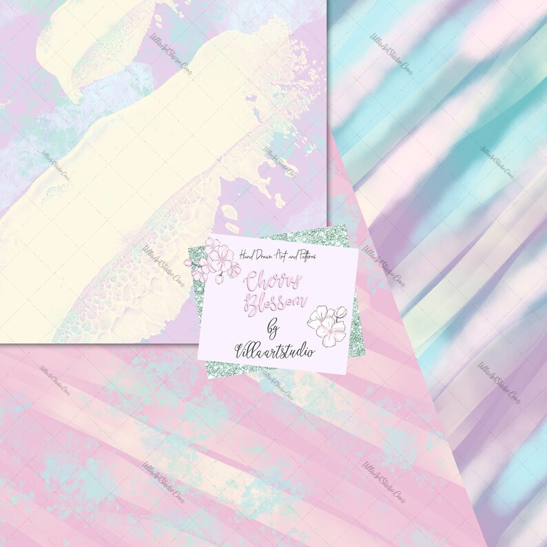 Cherry Blossom Paper, Spring Paper Pack, Pastel Spring Paper, Glitter ...