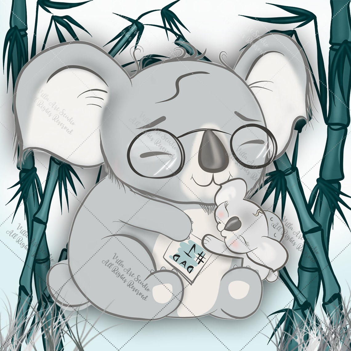 Father's Day Clipart Koala Bear Hugs Daddy and Baby - Etsy