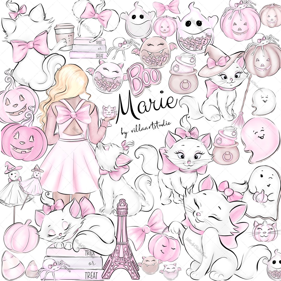 Marie Halloween Clipart Hand Drawn Halloween Happy Halloween Cute Ghost ...