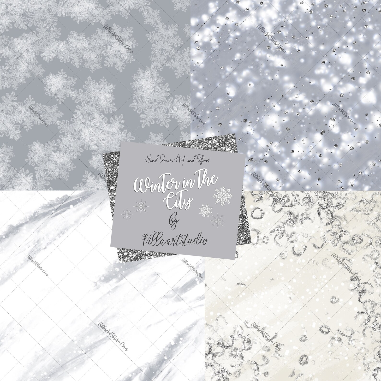 WINTER in the City Paper Pack, Paper Pack, Wintery Papers, Patterns ...