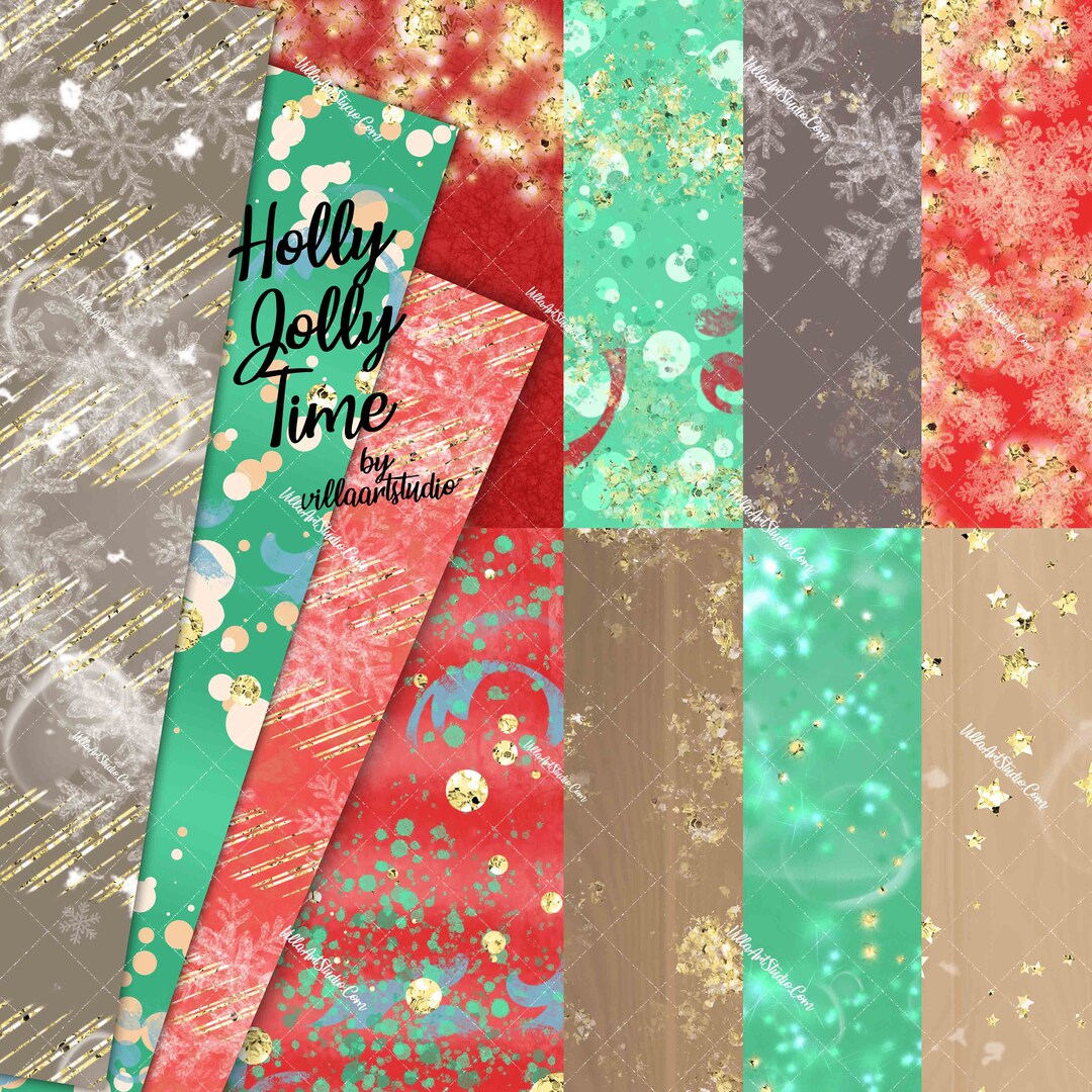 HOLLY JOLLY Time Paper Pack Wintery Paper, Patterns Designer Paper Pack ...