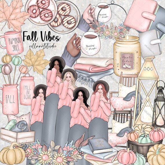 Fall Vibes Clipart Bundle Planner Stickers Planner Clipart | Etsy