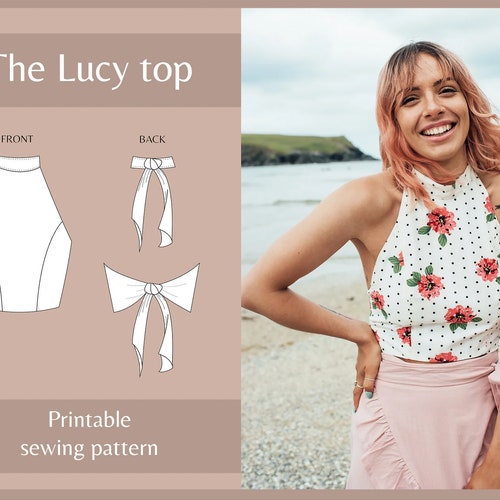 PDF Sewing Pattern Download: Halter Neck Crop Top. Small - Etsy