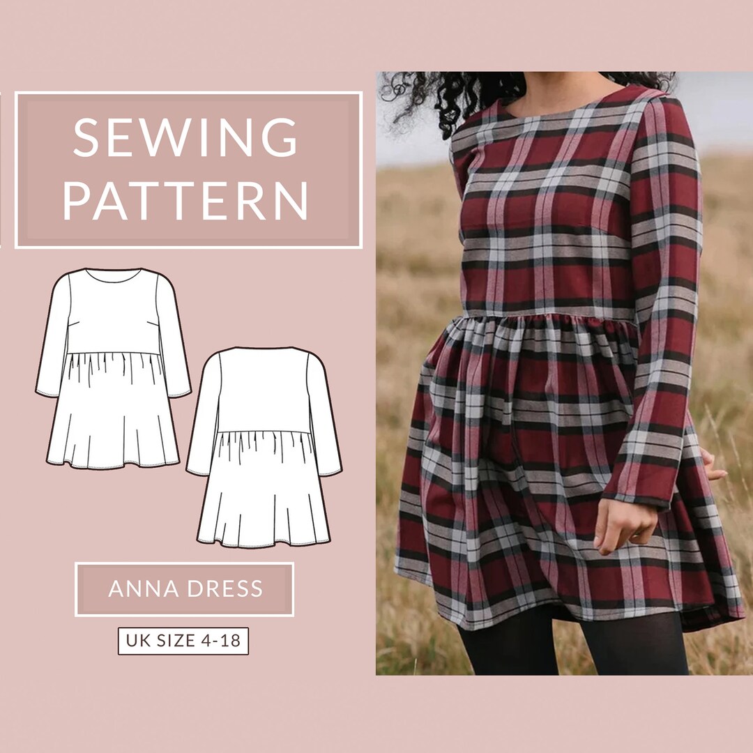 Smock Dress Sewing Pattern, Long Sleeve Dress Pdf Pattern NH Patterns ...