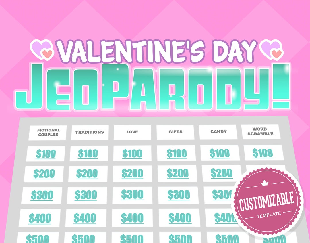 Valentine's Day Jeoparody Game - Family Trivia Powerpoint Game ...