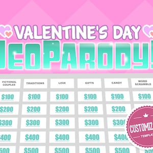 Valentine's Day Jeoparody Game - Family Trivia Powerpoint Game ...