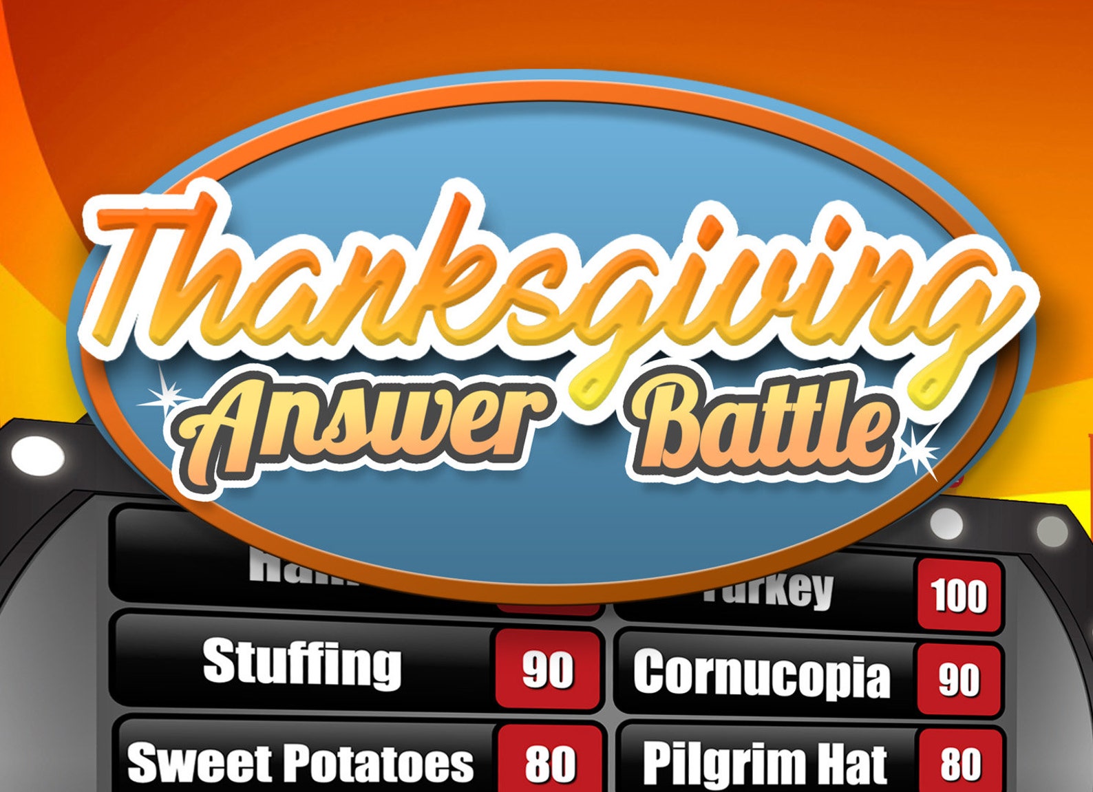 Thanksgiving Answer Battle Game - Fun Trivia Powerpoint Game - Mac PC ...