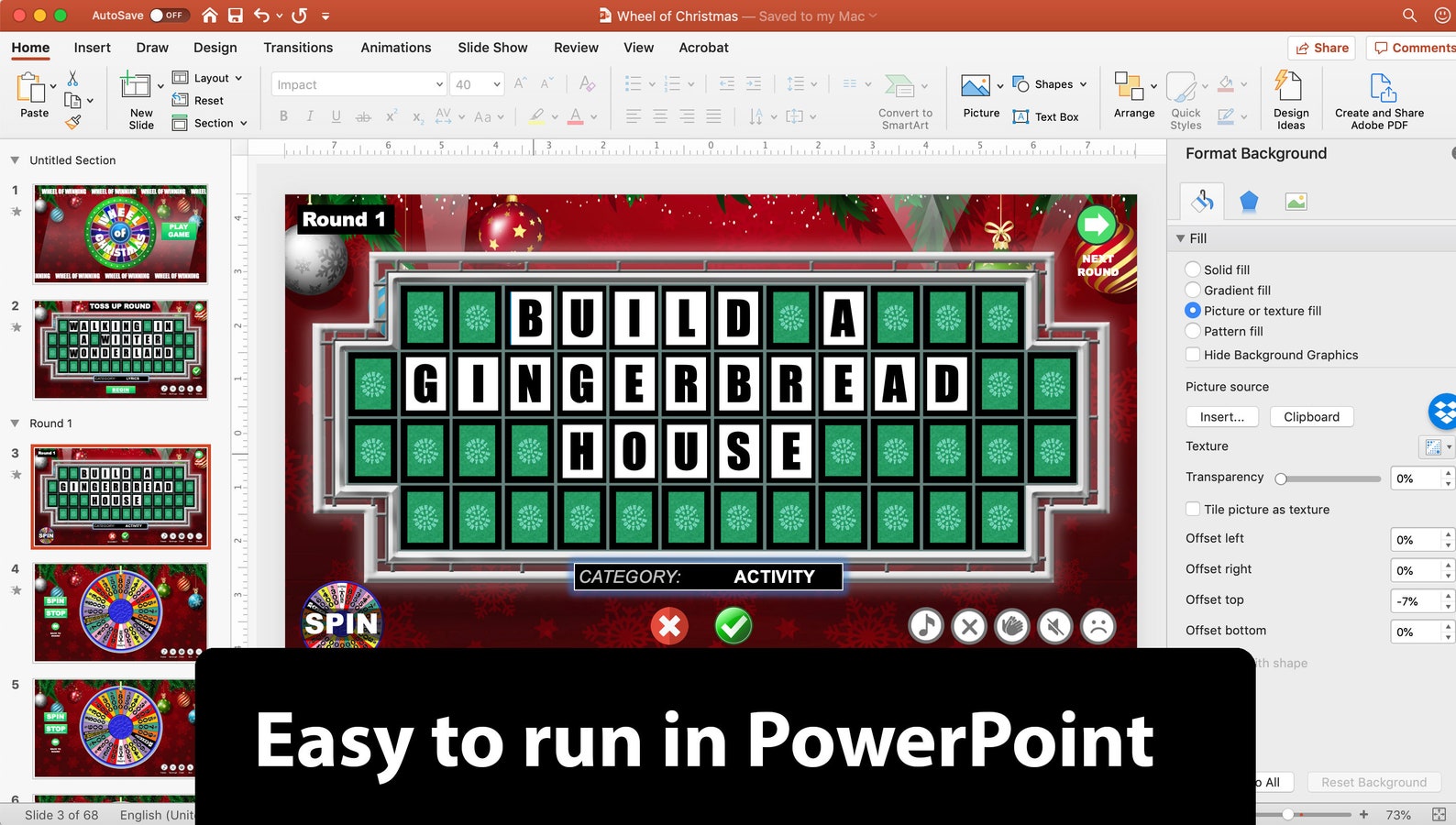 Wheel of Christmas Game With Scoreboard - Powerpoint Game PC & MAC ...