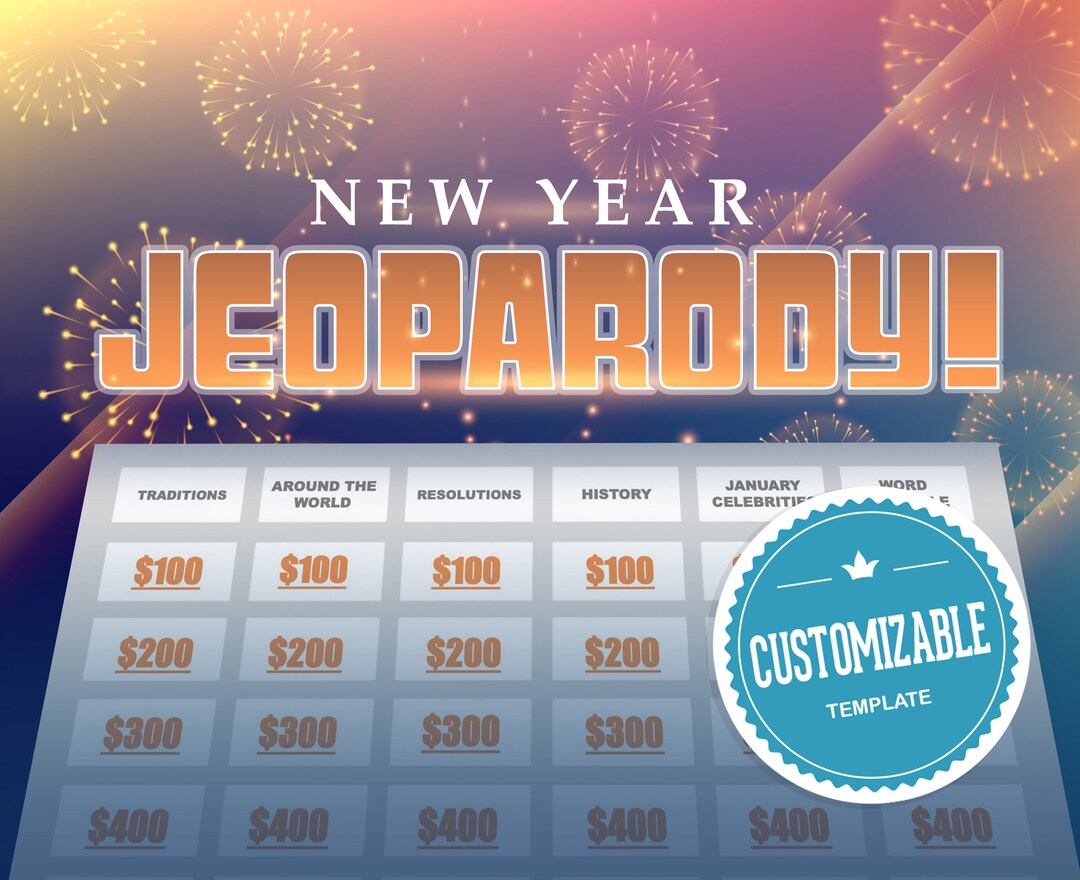 New Year's Eve Jeoparody With Scoreboard - Fun Trivia Powerpoint Game ...