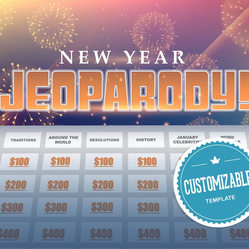 New Year Jeopardy Game - Etsy