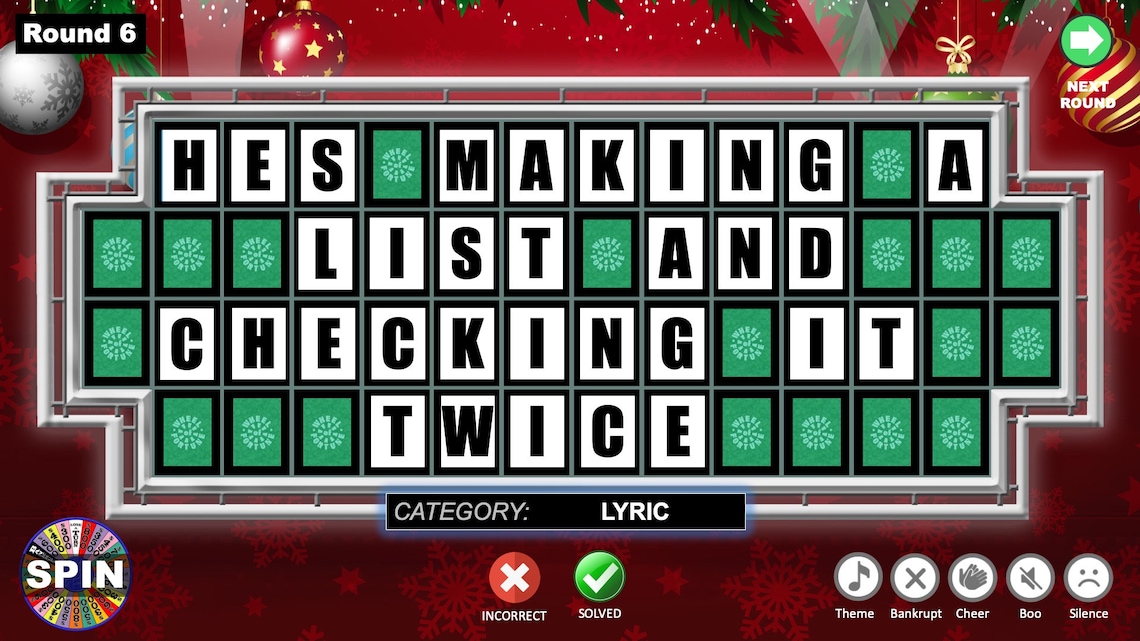 Wheel of Christmas Game With Scoreboard Powerpoint Game PC & - Etsy