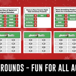 PRINTABLE Christmas Answer Battle - Trivia Game With Score Cards Fun ...