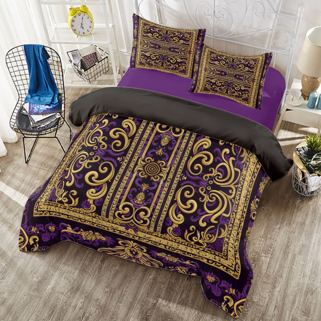 Elegant Purple & Gold Omega que Fraternity Inspired Duvet Set, Fall ...