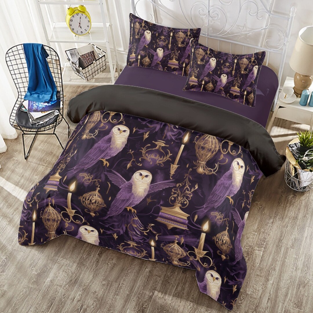 Potterhead Magical World 4 Piece Duvet Cover Set Wands, Owls, Magical ...