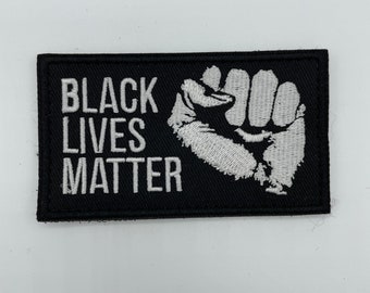 Black Lives Matter Fist Patch Iron on BLM Embroidered for - Etsy