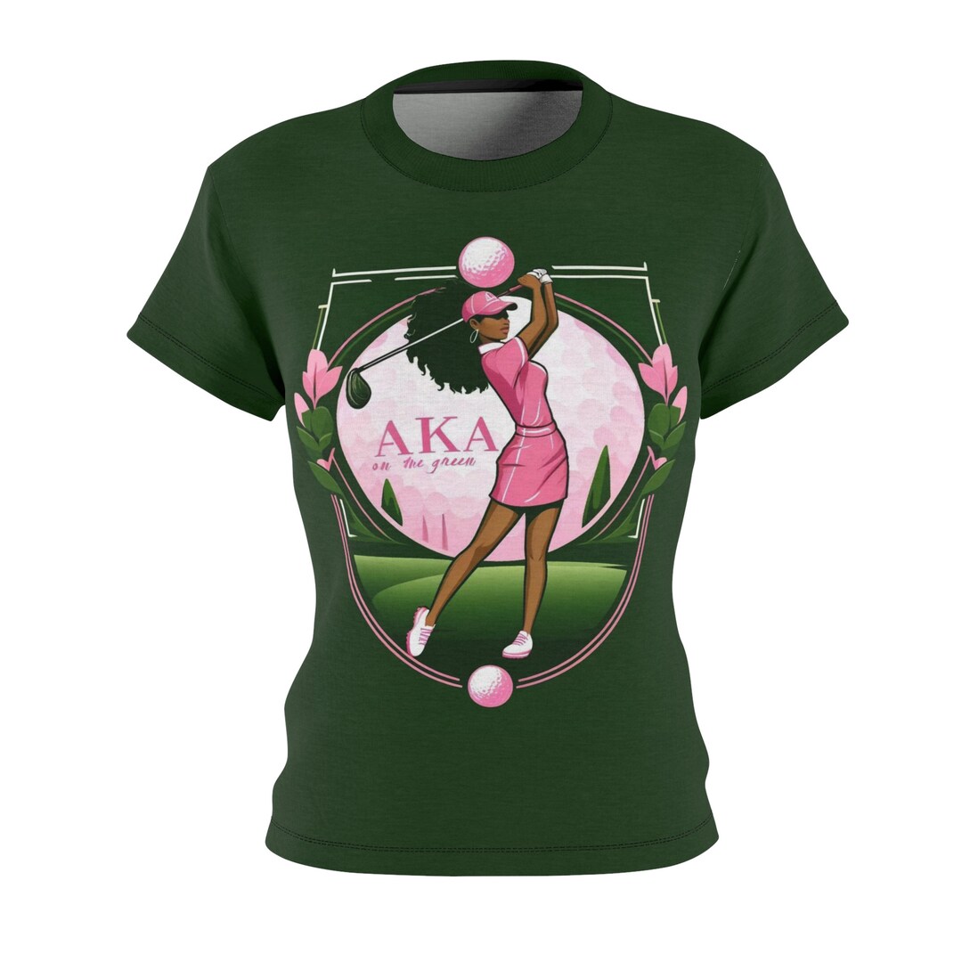 AKA Pretty Girl Pink & Green Women's Golf Themed T-shirt, Black Girls ...