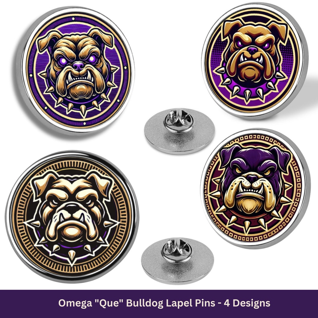 Omega que Bulldog Lapel Pins, 4 Designs, Fraternity Events & Gathering ...