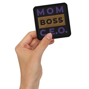 Mom Boss CEO Embroidered Iron On, Sew on Patch Woman Entrepreneur Patch ...