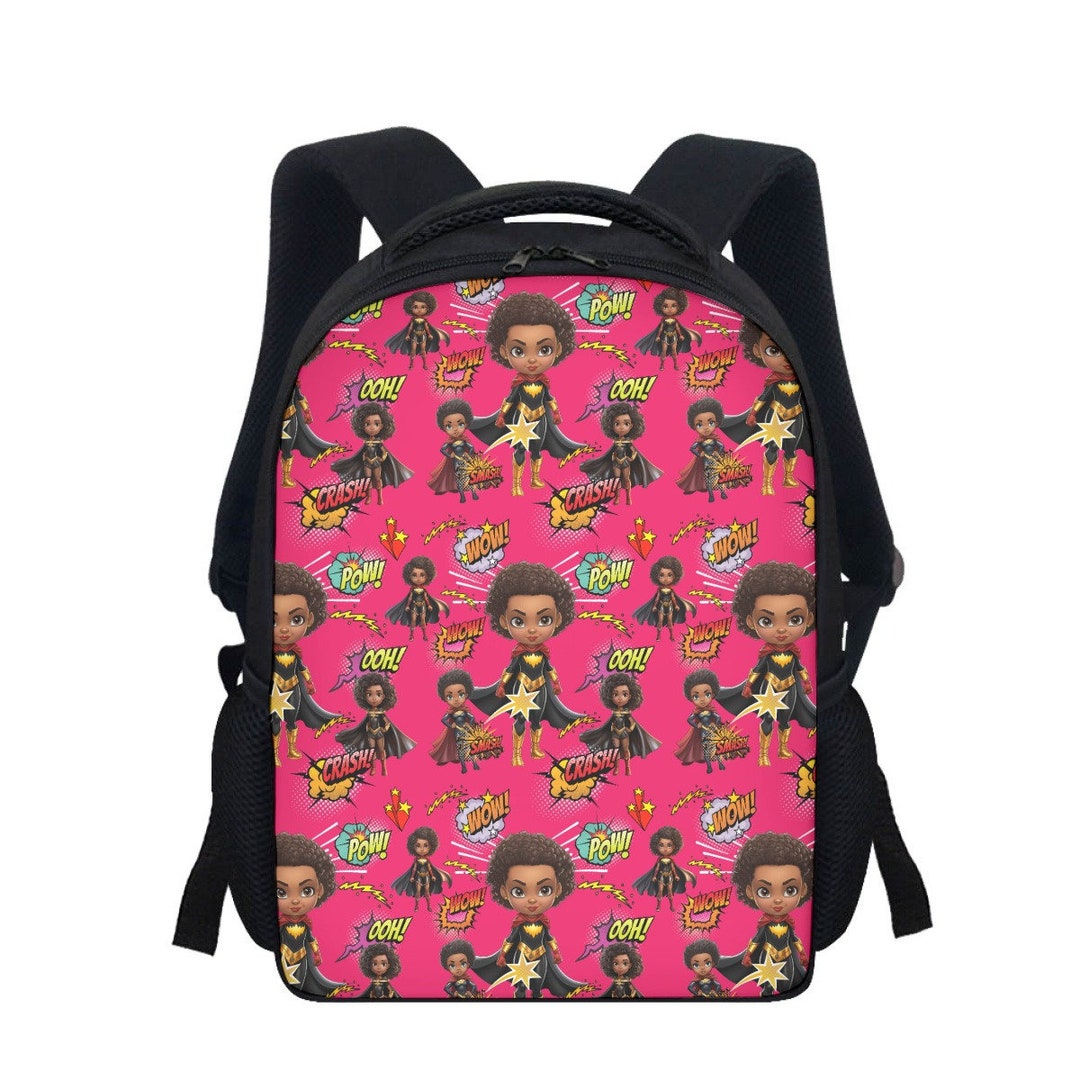 Black Girl Superhero Comic Book School Bag, Superhero Power Kids ...