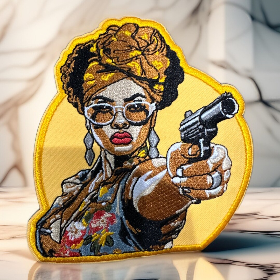 Black Empowered Woman Patch Black Rosie the Riveter With A Firearm ...