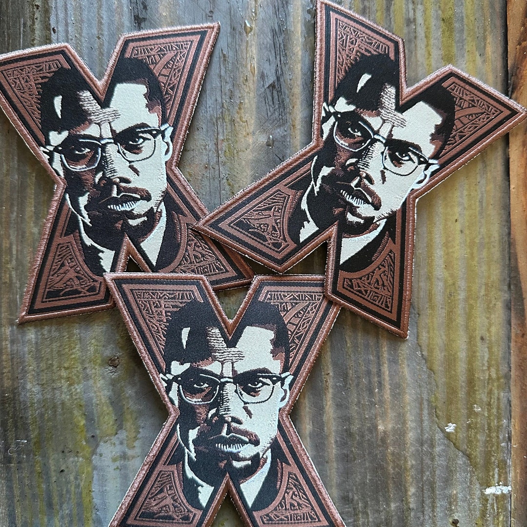 Malcolm X Vintage Embroidered Iron on Patch, Civil Rights Leader Patch ...