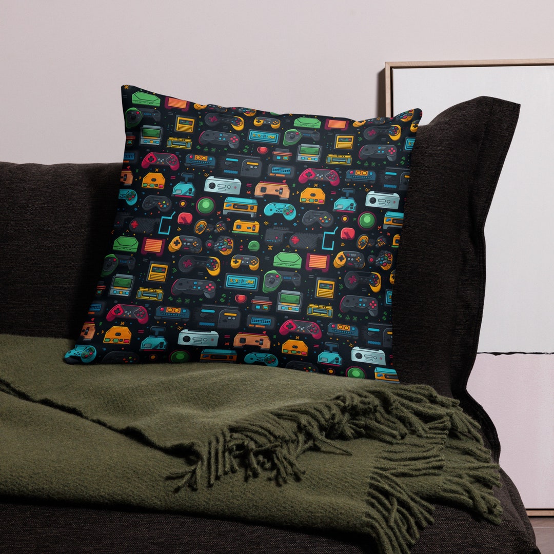 Pixelated Adventure Retro Video Game Inspired Pillow Gamer Bedroom ...