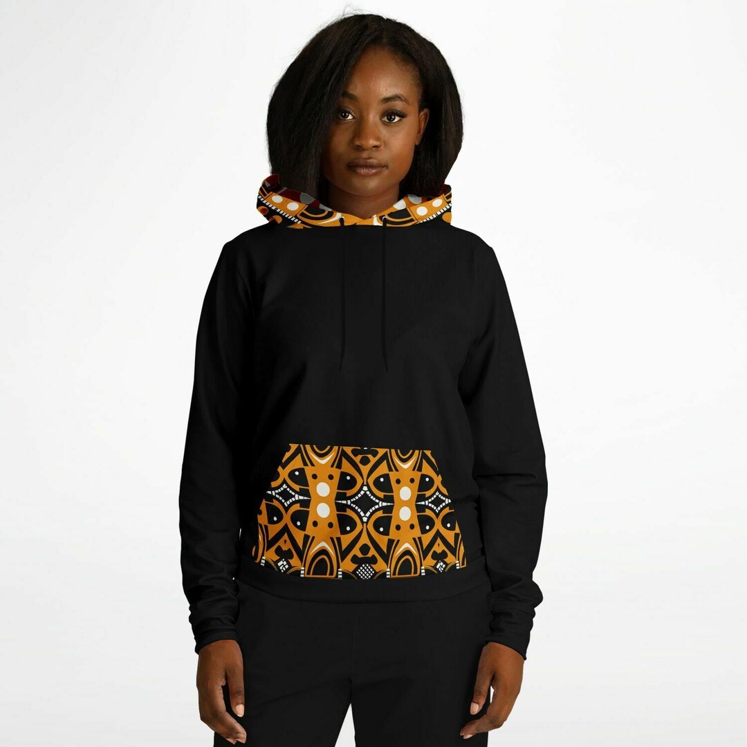 Yellow Color Block African Print Unisex Hoodie Modern Ethnic Sweater ...