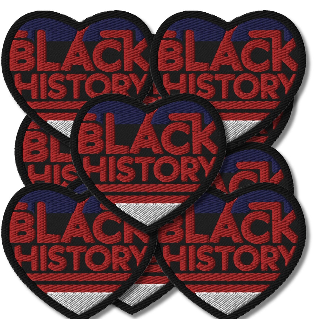 Juneteenth Colors Black History Love Embroidered Patch, Heart-shaped ...