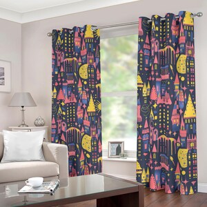 Mystic Hogwarts Inspired Blackout Curtain Panels, Potterhead Room Decor ...