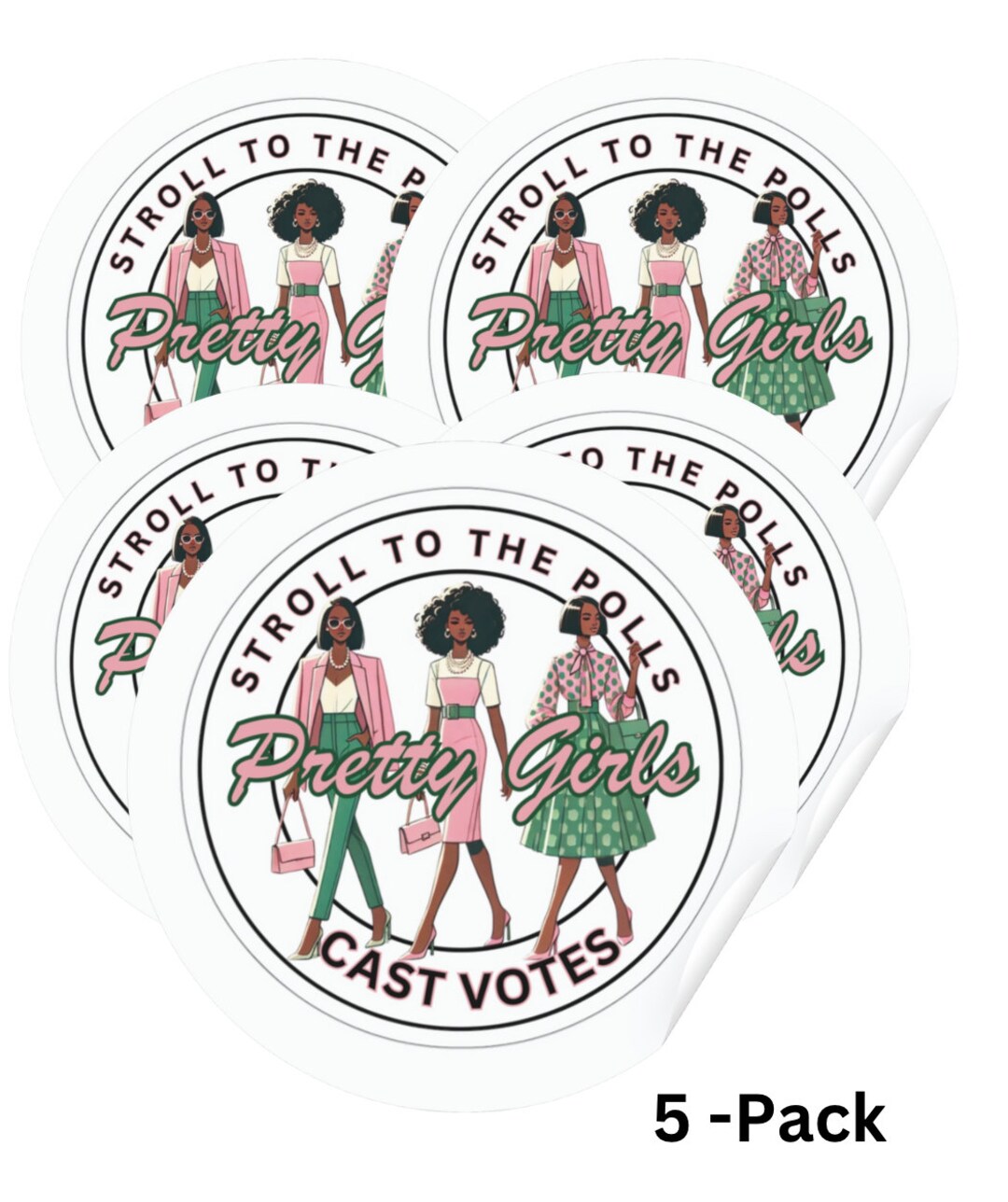 AKA Voting Encouragement Vinyl Sticker Pack, Stroll to the Polls Decals ...