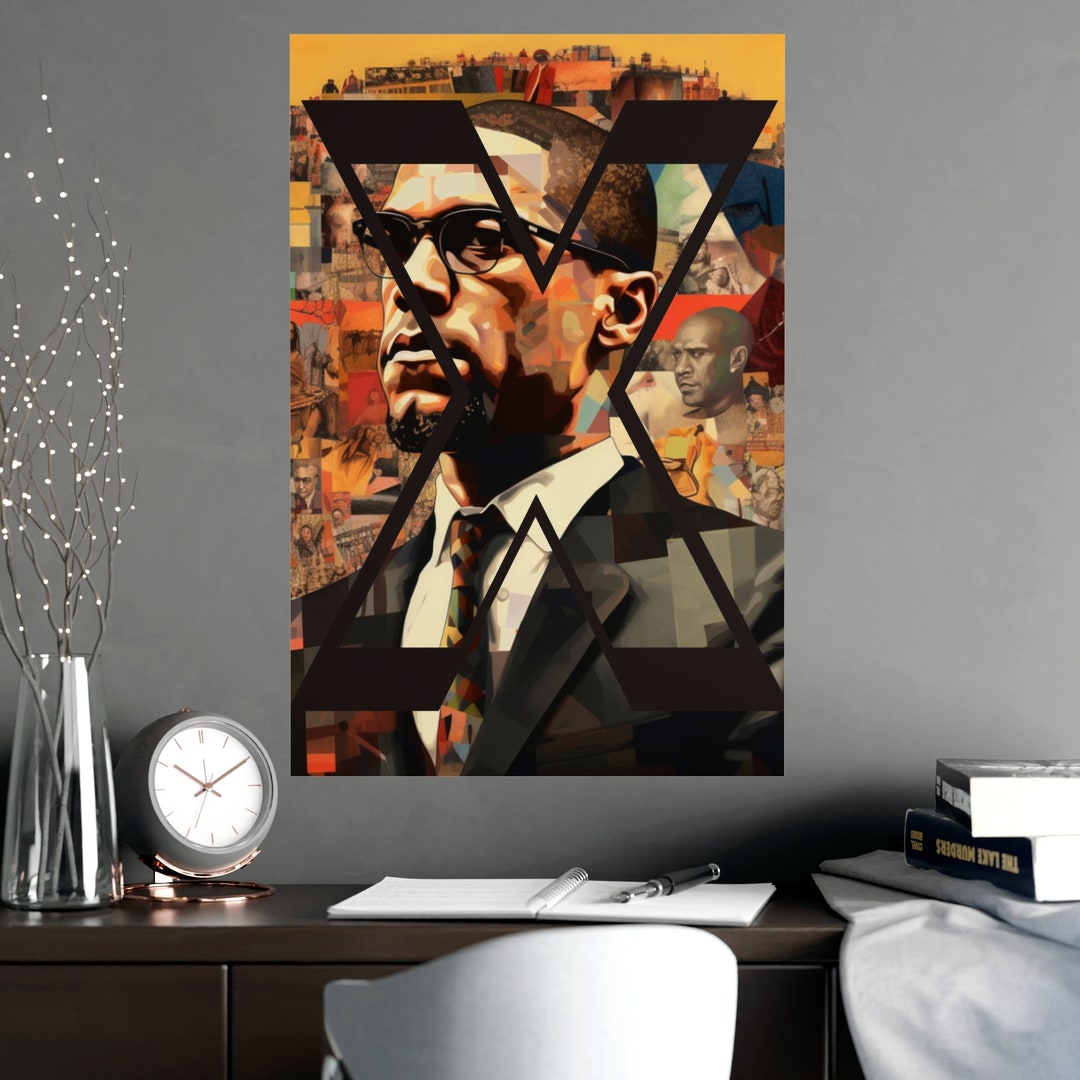 Malcolm X Historical Tribute Poster Authentic Visuals of Malcolm X and ...