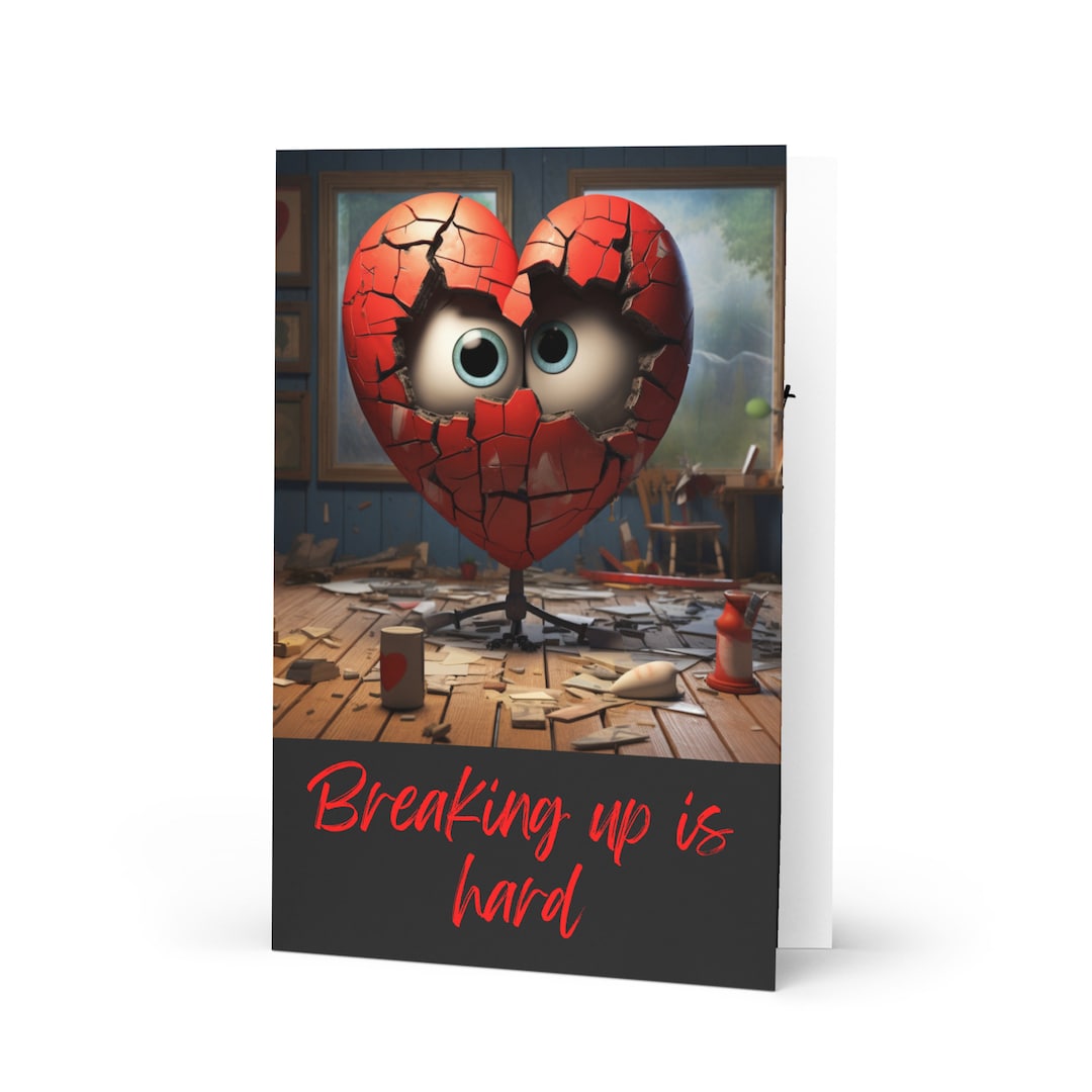 Broken Heart Break-up Card Resilient Heart Message Broken - Etsy