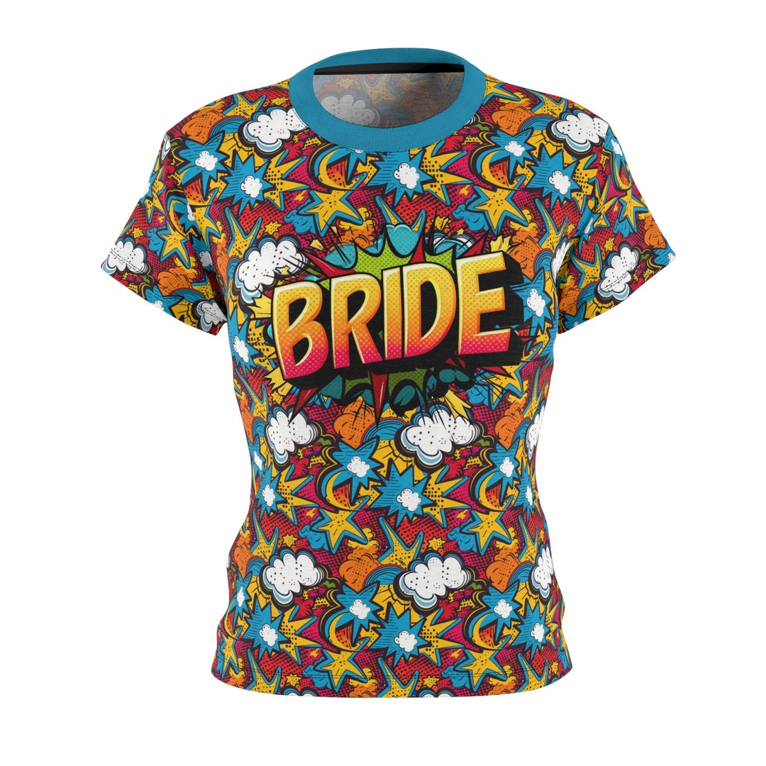 Comic Book Bride T-shirt, Women's Superhero Wedding Tee Matching Groom ...