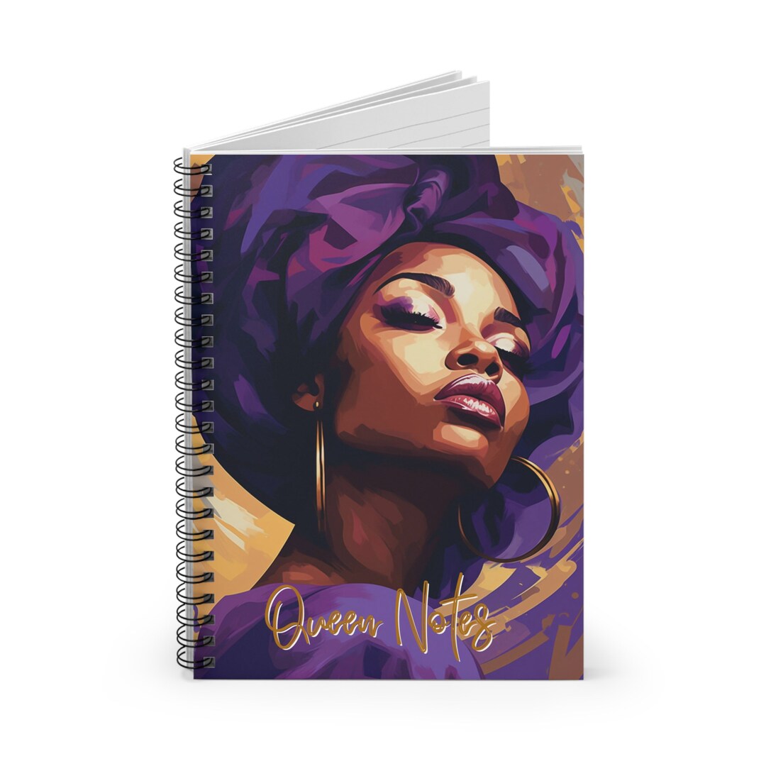 Queen Notes Black Woman Art Spiral Notebook Art Nouveau-inspired ...