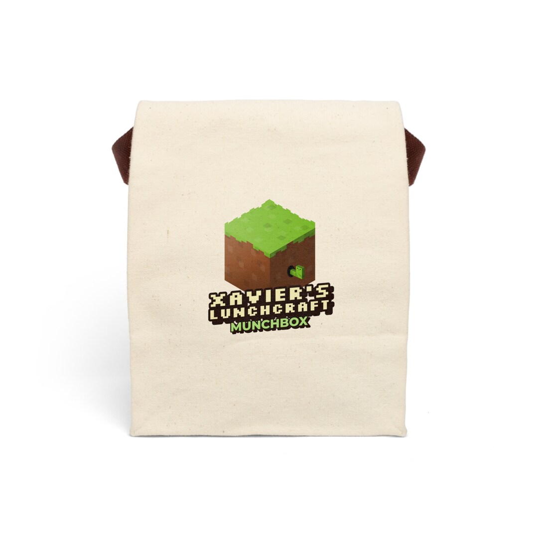 Custom Minecraft Themed Canvas Lunch Bag, Stylish & Durable Reusable ...