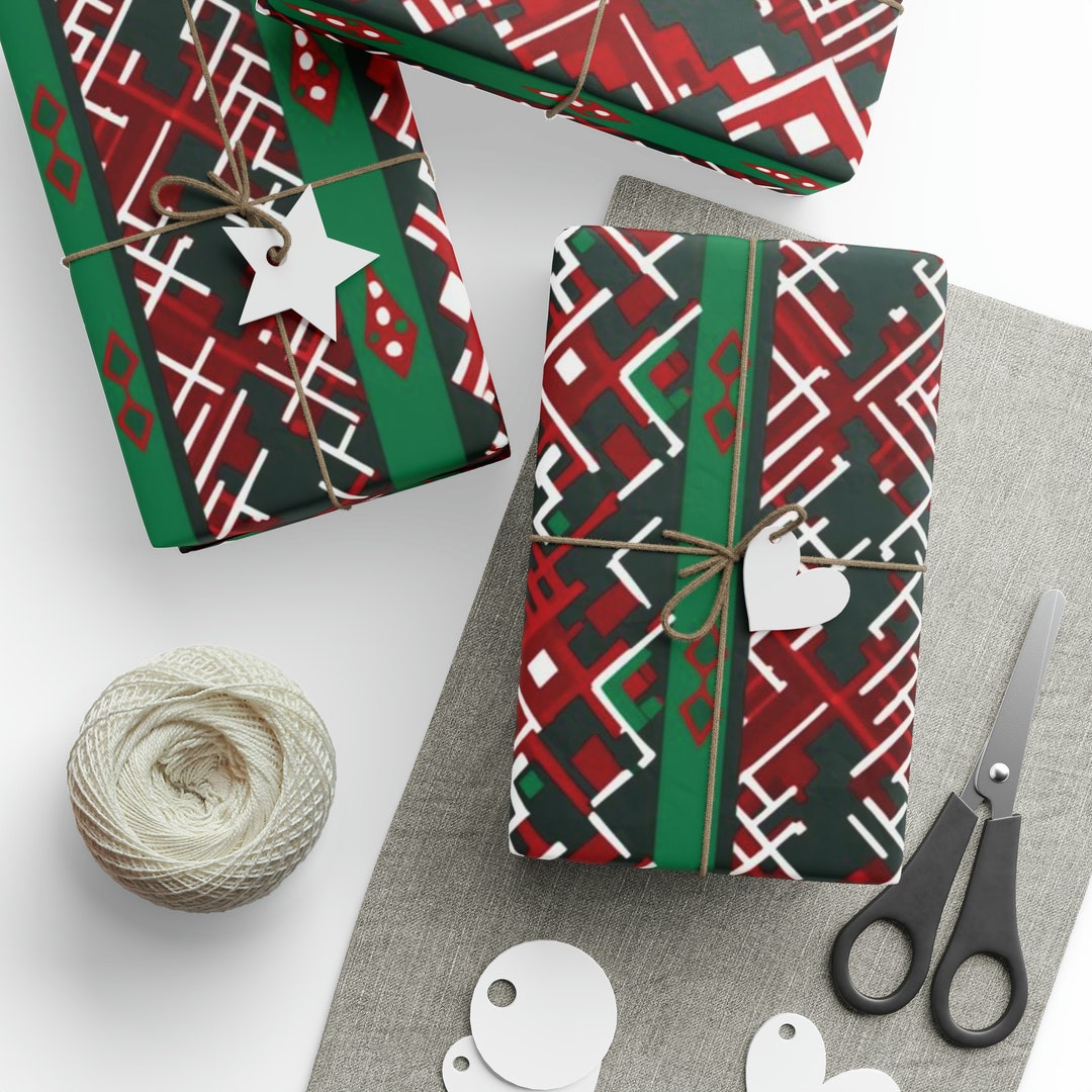 Traditional African Print Wrapping Paper Christmas Colors Ankara Style ...