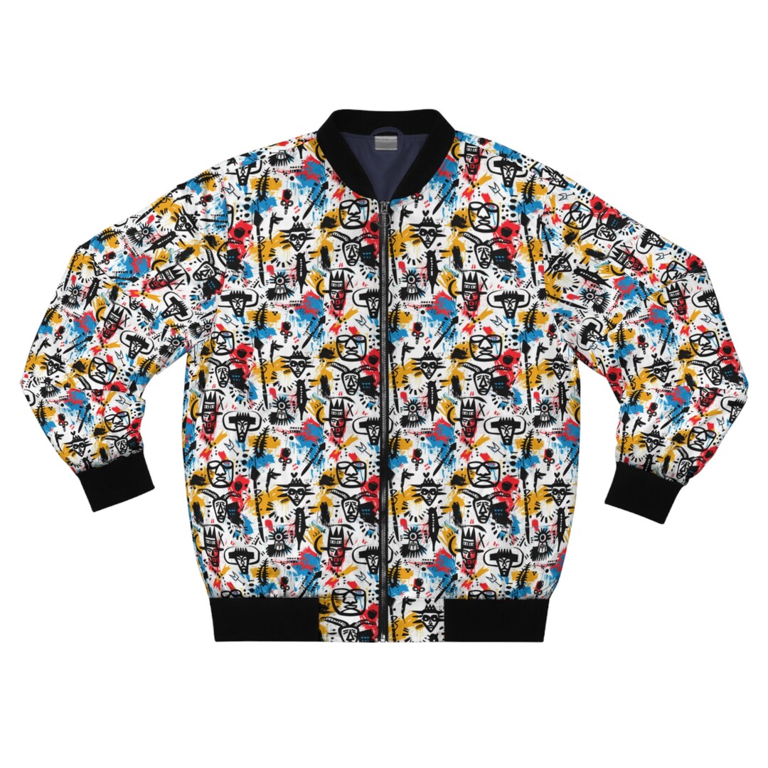 Men's Urban Tribal Graffiti Light Weight Bomber Jacket Street Art Style ...