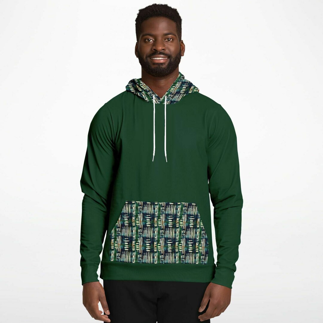 Jungle African Mud Cloth Print Sweater Green Color Block African Print ...