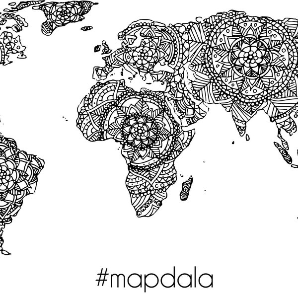 Mandala World Map - Etsy