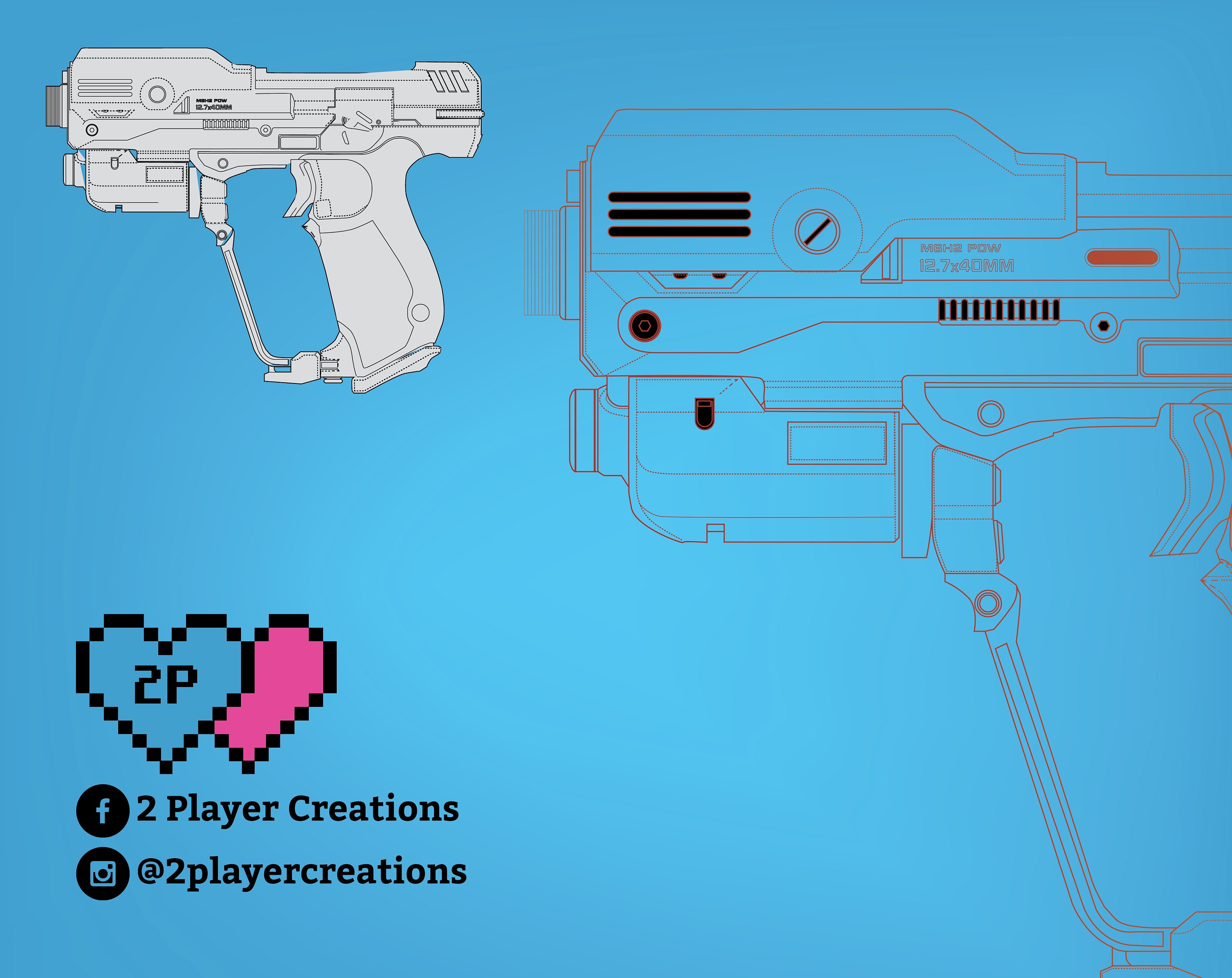 Halo 5 M6H Magnum Blueprint / Pattern - Etsy