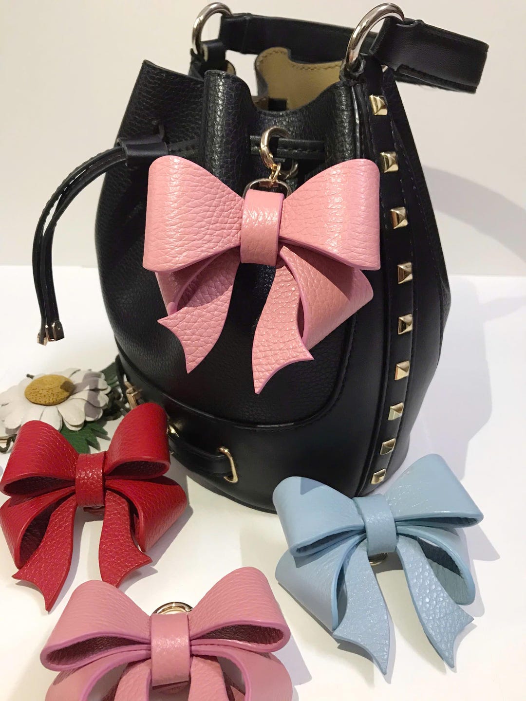 Leather Bag Charm, One Year Anniversary Gift for Boyfriend Girlfriend ...