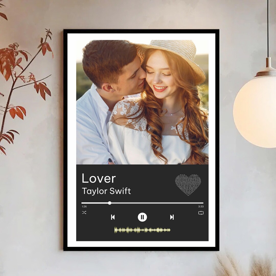 Personalized Lyrics Poster, Printable Wedding Gift, Music Poster ...