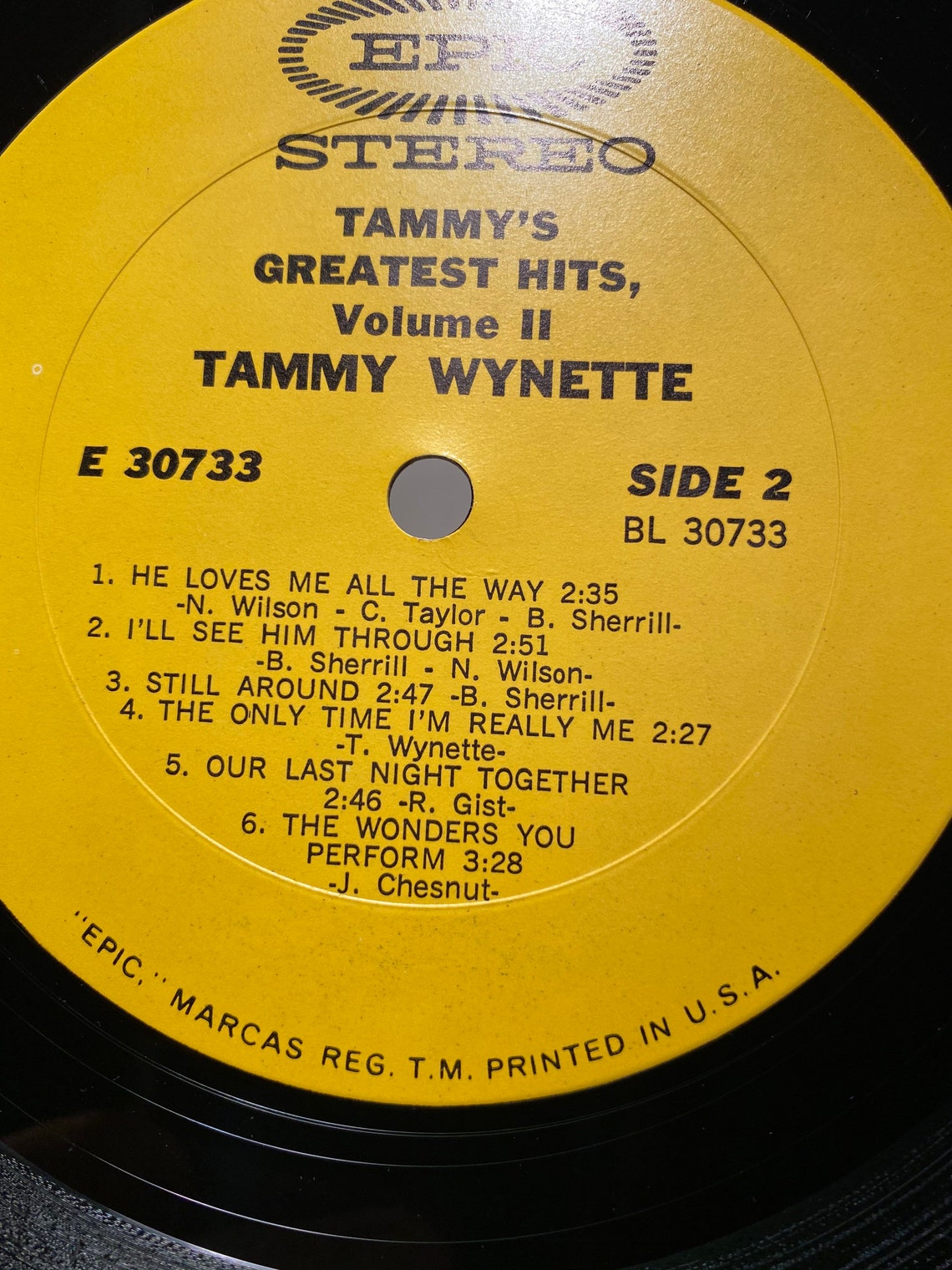 Tammy Wynette Tammys Greatest Hits Volume II 30733 record | Etsy