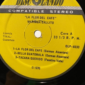 La Flor Del Café Marimba Gallito Bella Guatemala 8233 Record 1976 - Etsy